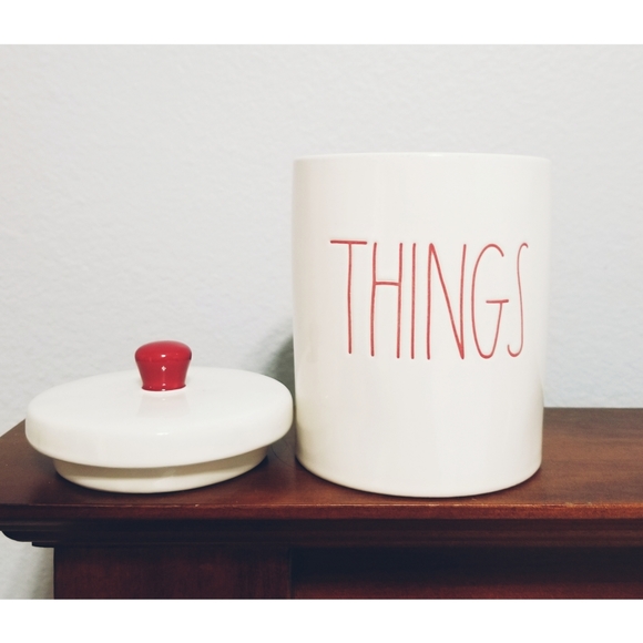 Rae Dunn | Accents | Rae Dunn Things Jar With Red Accents | Poshmark